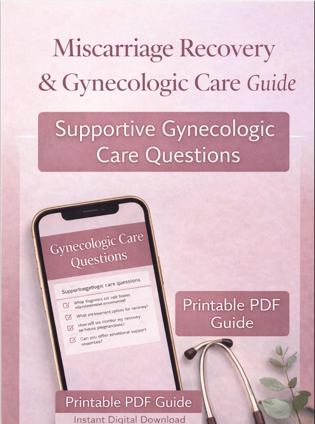 Printable Miscarriage Recovery & Gynecologic Care Guide, OB-GYN Visit ...