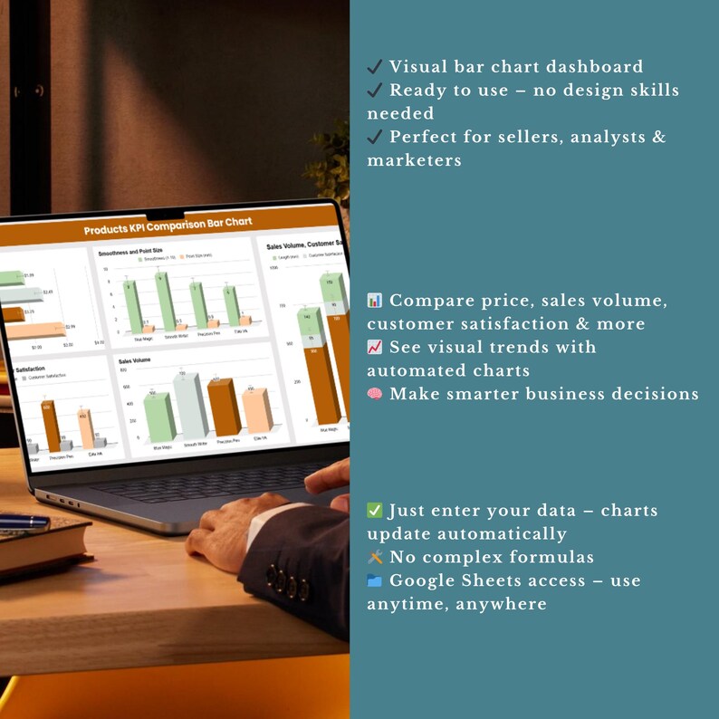 Product KPI Comparison Google Sheets Dashboard Template | Sales Tracker ...