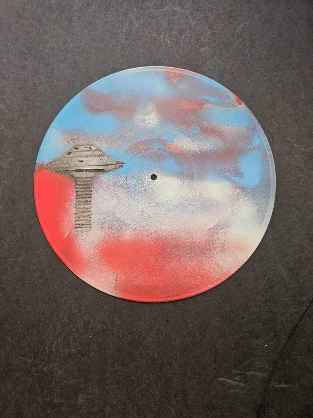 Painted UFO Alien Abduction Vinyl Record - Etsy