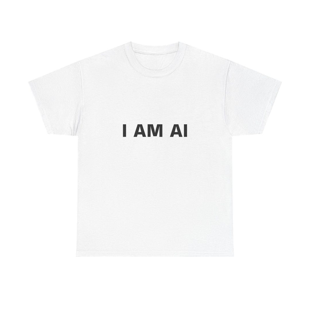 I AM AI Tee | Statement AI Tech T-shirt, Minimal Typography Shirt - Etsy