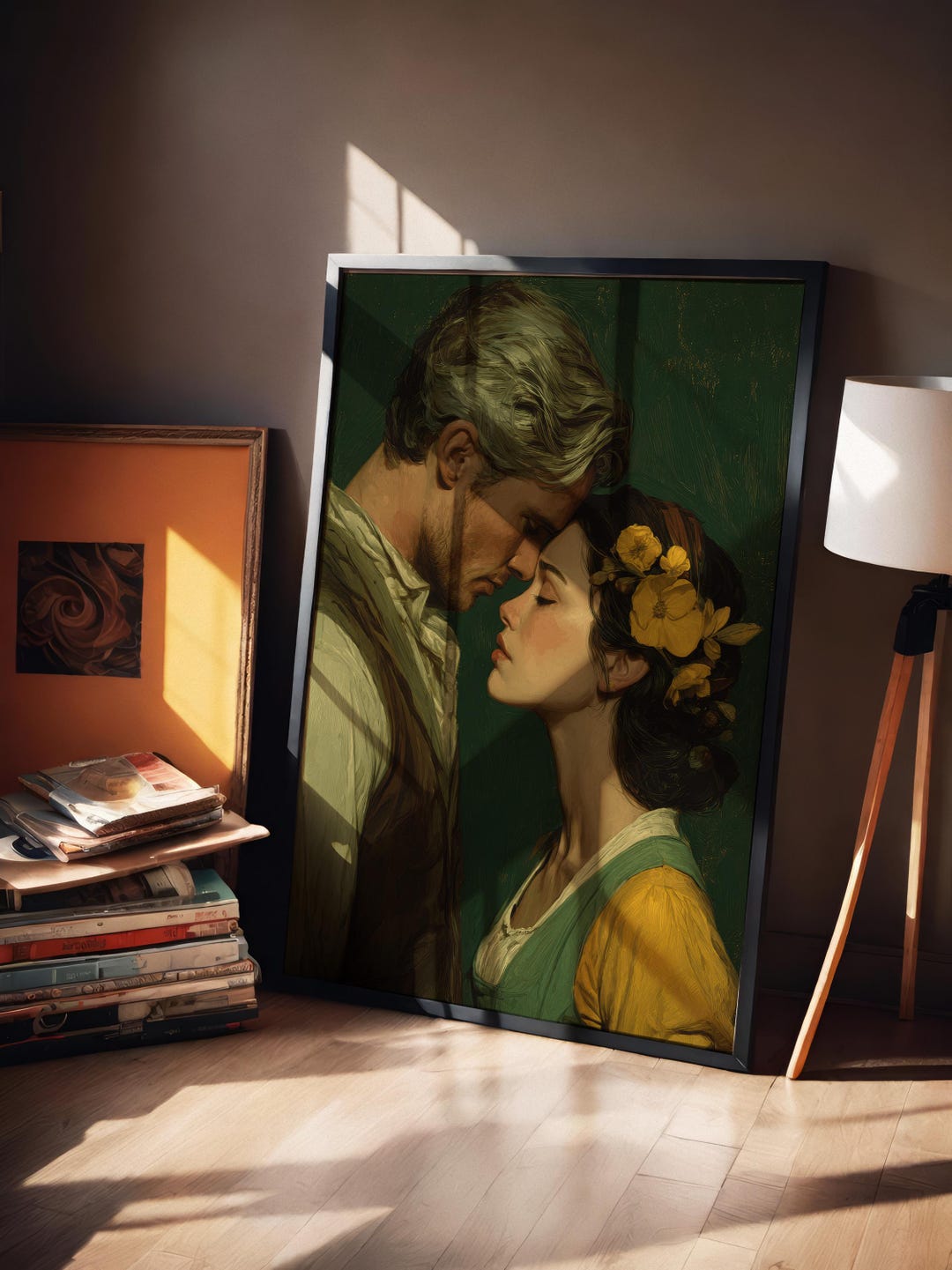 Victorian Couple Portrait Art Print Romantic Floral Wedding Decor ...