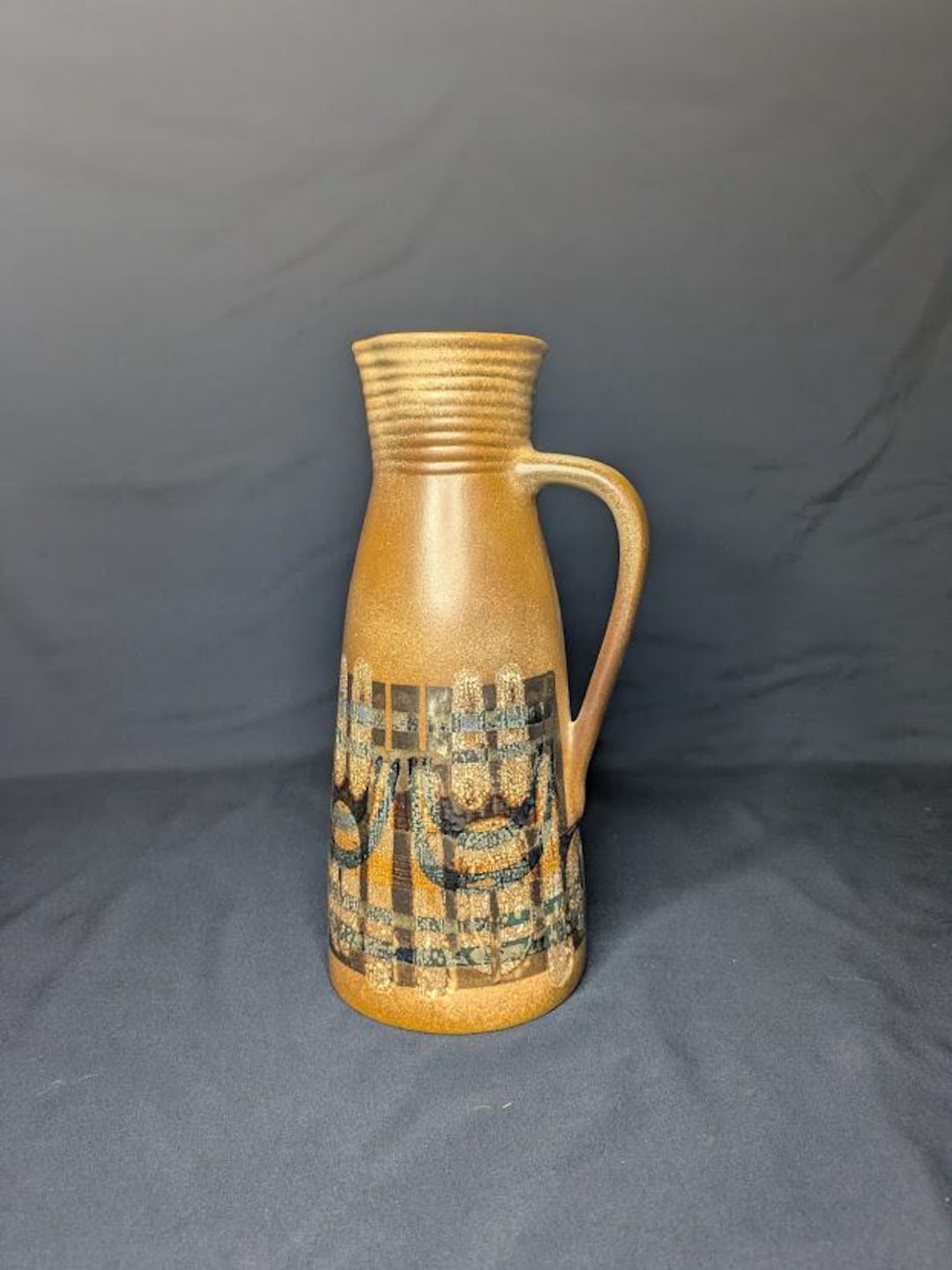 Israeli Lapid Pottery Vase – Mid Century Modern Handled Ceramic Vessel ...