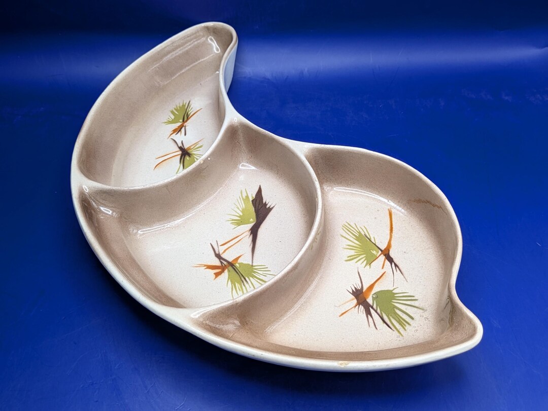 Lane & Co California Triple Serving Dish, 1957 Mid Century Ceramic ...