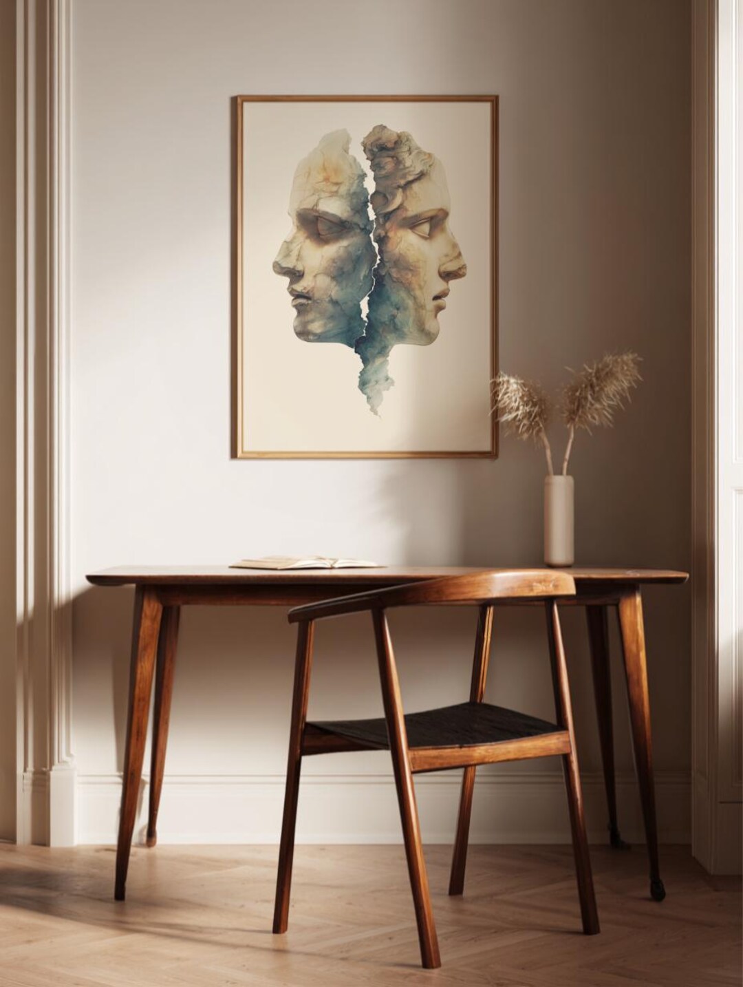 Gemini – Contemporary Vanitas Poster | UNFRAMED | Fragmented Faces ...