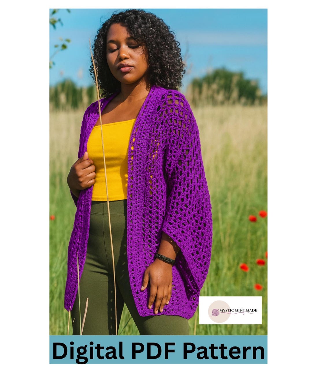 Digital Lacey Circle V-stitch Shrug Crochet Pattern – U.S. & U.K ...