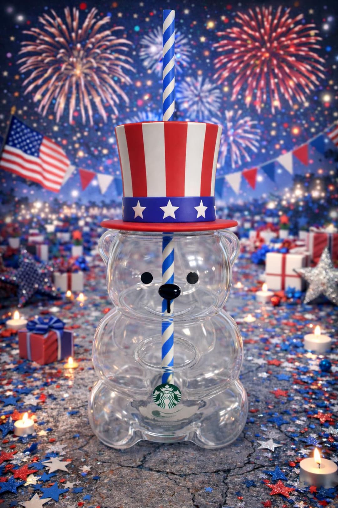 Starbucks Bearista America Edition - Red, White, and Blue Hat Topper ...