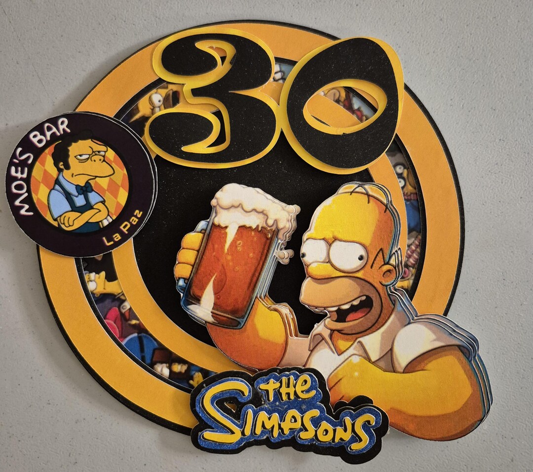 Cake Topper-birthday-simpsons (customizable) - Etsy