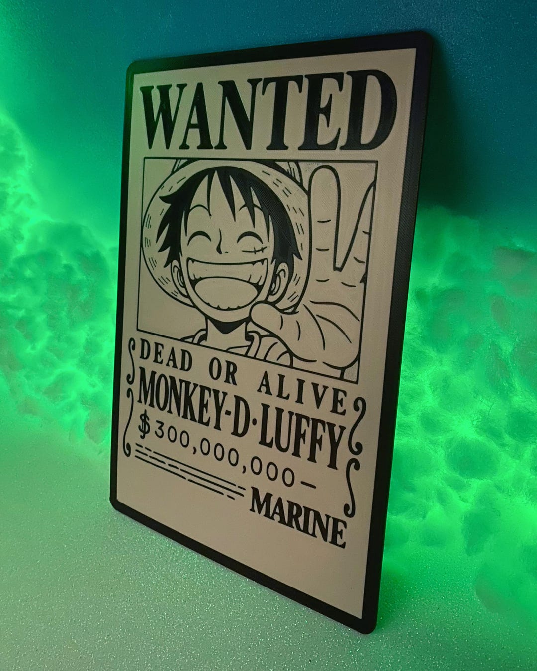 Monkey D. Luffy Wanted Poster Wall Art | 300 Million Berry Bounty Sign ...