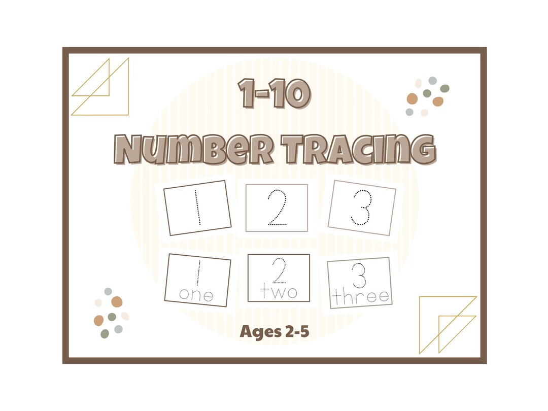 Number Tracing Worksheets 1–10 | Boho Number Tracing for Toddlers ...