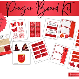Red Christian Prayer Board Kit: Printable Bible Verses (digital ...