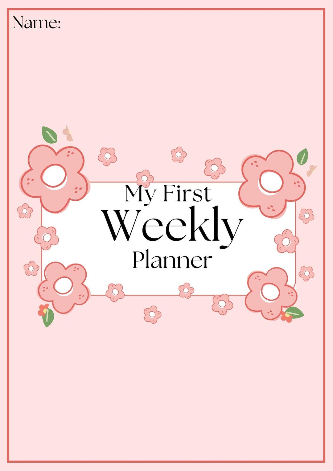 Girls Weekly Planner Printable | Ages 6–8 | My First Weekly Planner ...