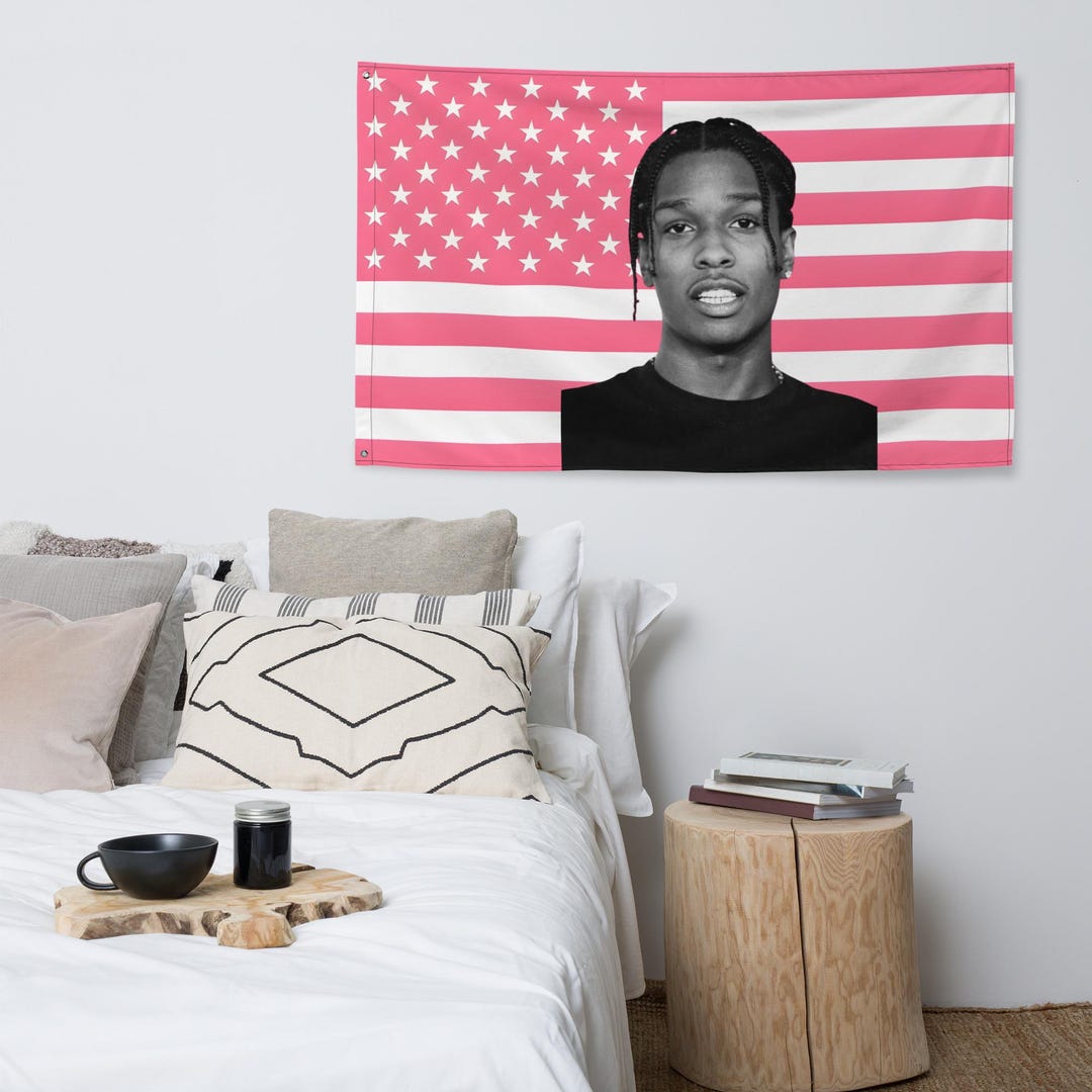 ASAP Rocky Flag - Pink American Flag Tapestry - Aesthetic Rap Wall ...