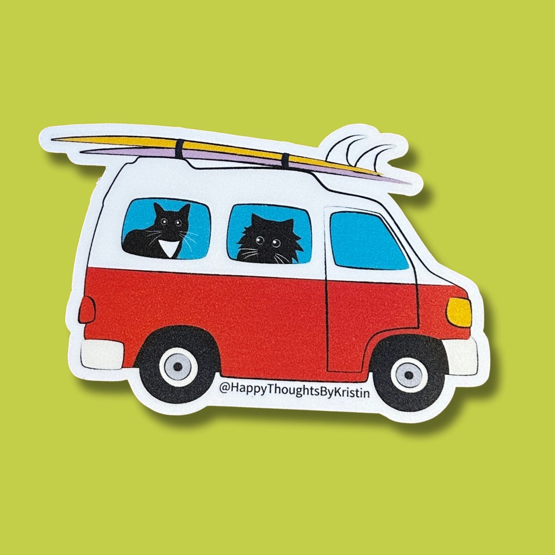 Happy Van Sticker - Etsy