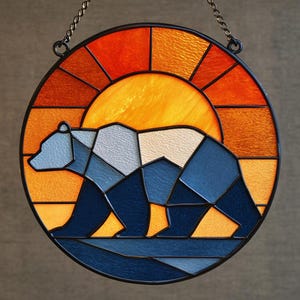 Geometric Bear Stained Glass Pattern, Modern Wildlife Art (digital Download) - Etsy
