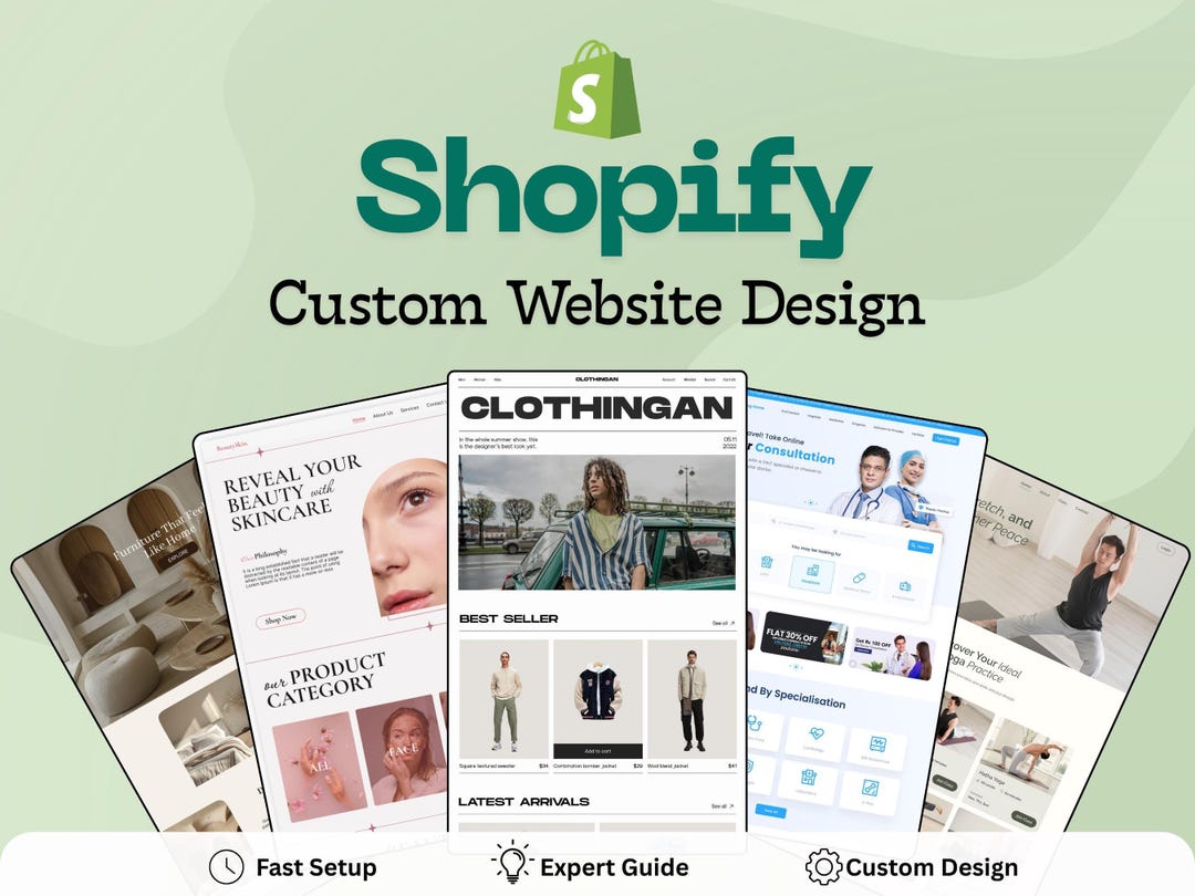 Custom Shopify Store Setup, 100% Custom Shopify Website Design, Full ...
