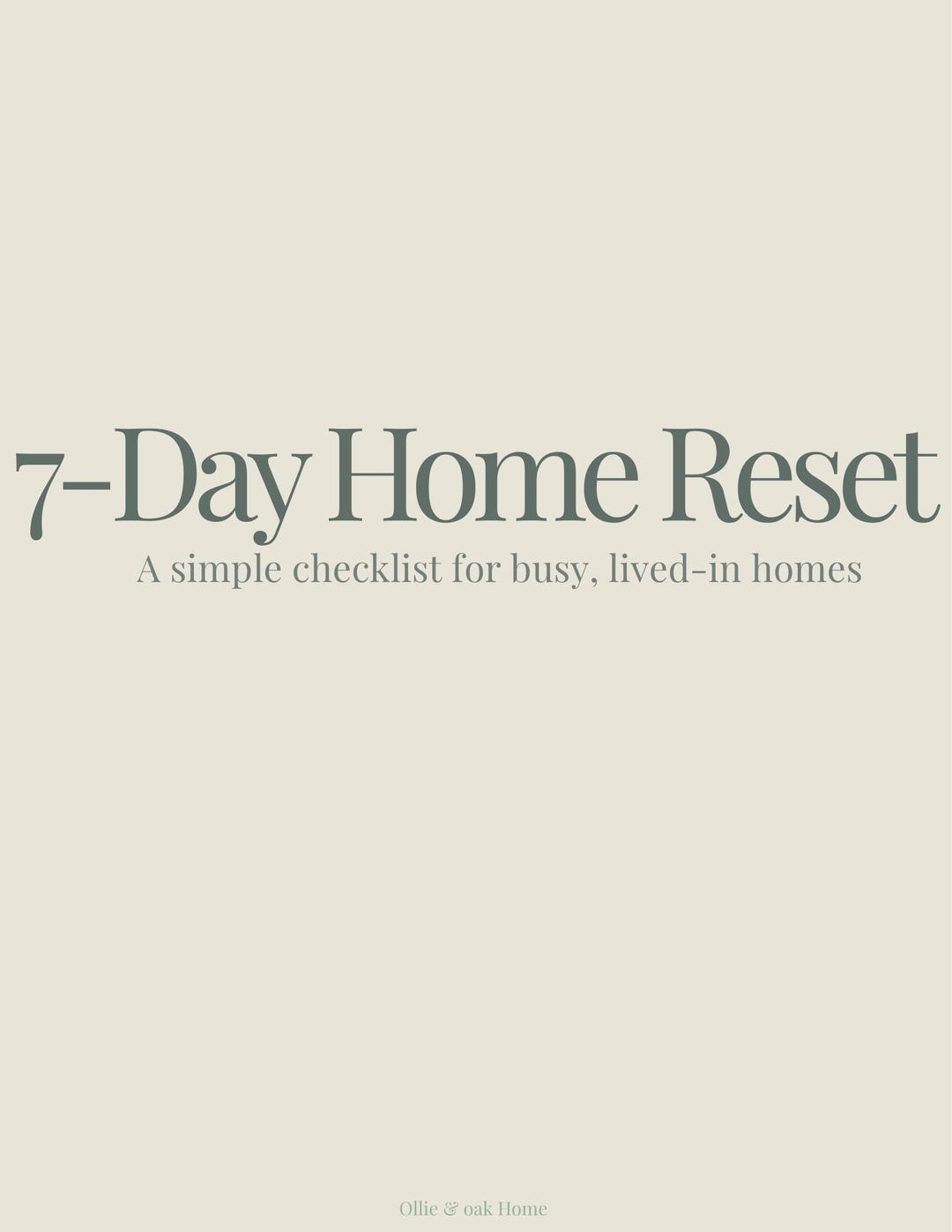 Weekly Reset Checklist Printable I Simple Home Organization Routine I ...
