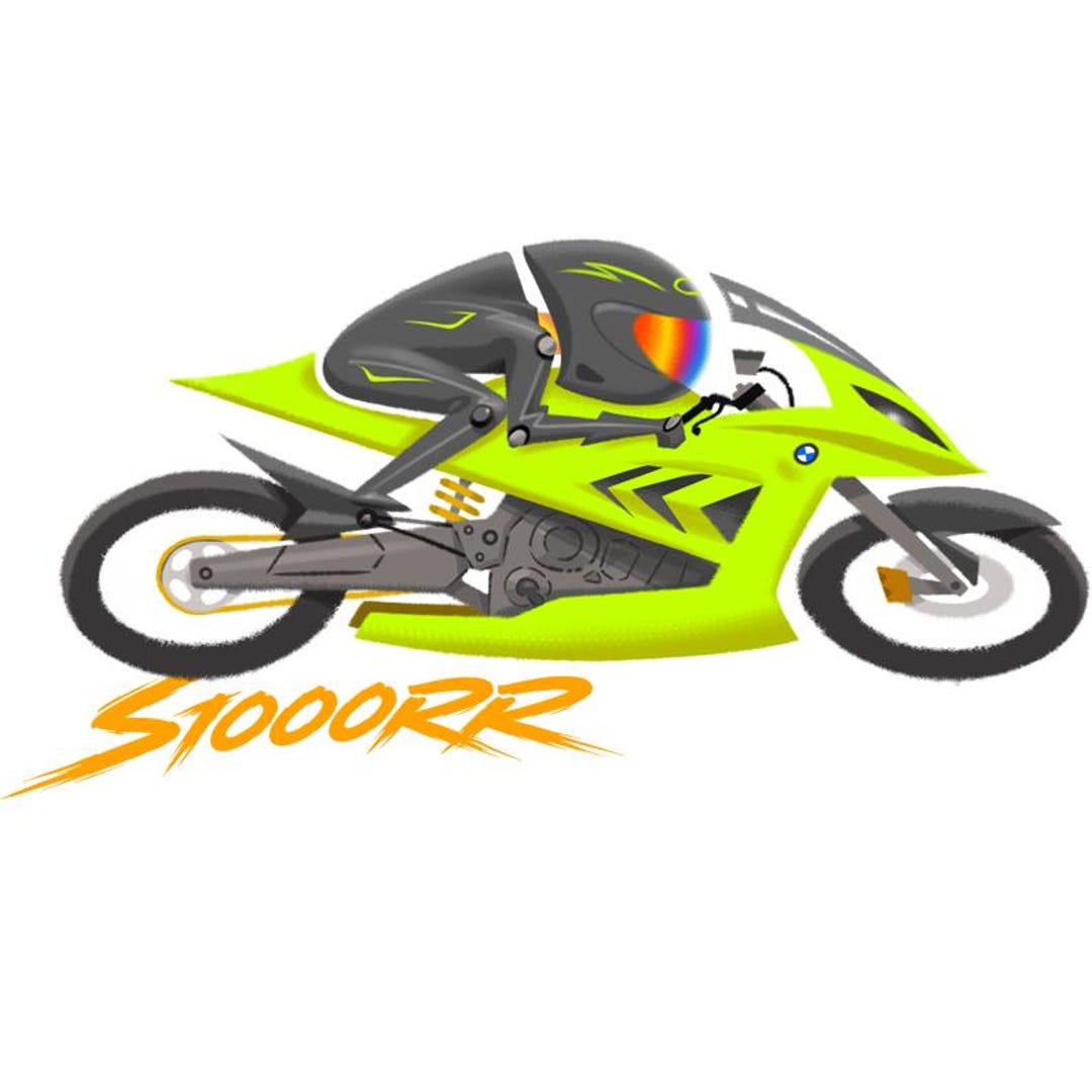 BMW S1000RR Cartoon T Shirt | Sportbike Rider Graphic Tee - White - Etsy