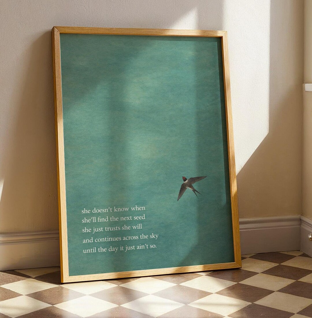 Bird Over Sky Minimalist Poetry Art - Minimalism Poem Poster ...