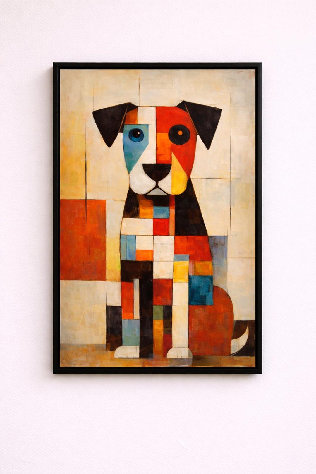 Geometric Cubist Dog Portrait, Printable Digital Download ...