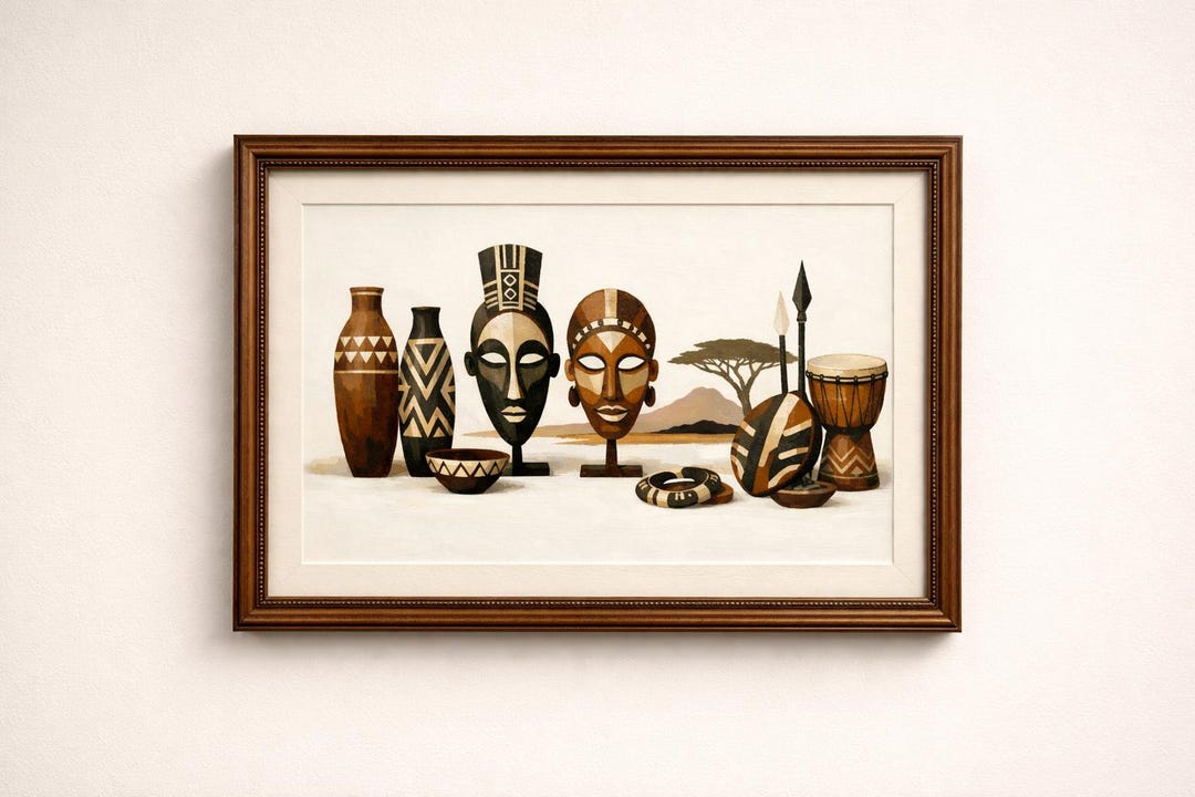 African Tribal Artifacts, Printable Digital Download, Studioprintframe ...