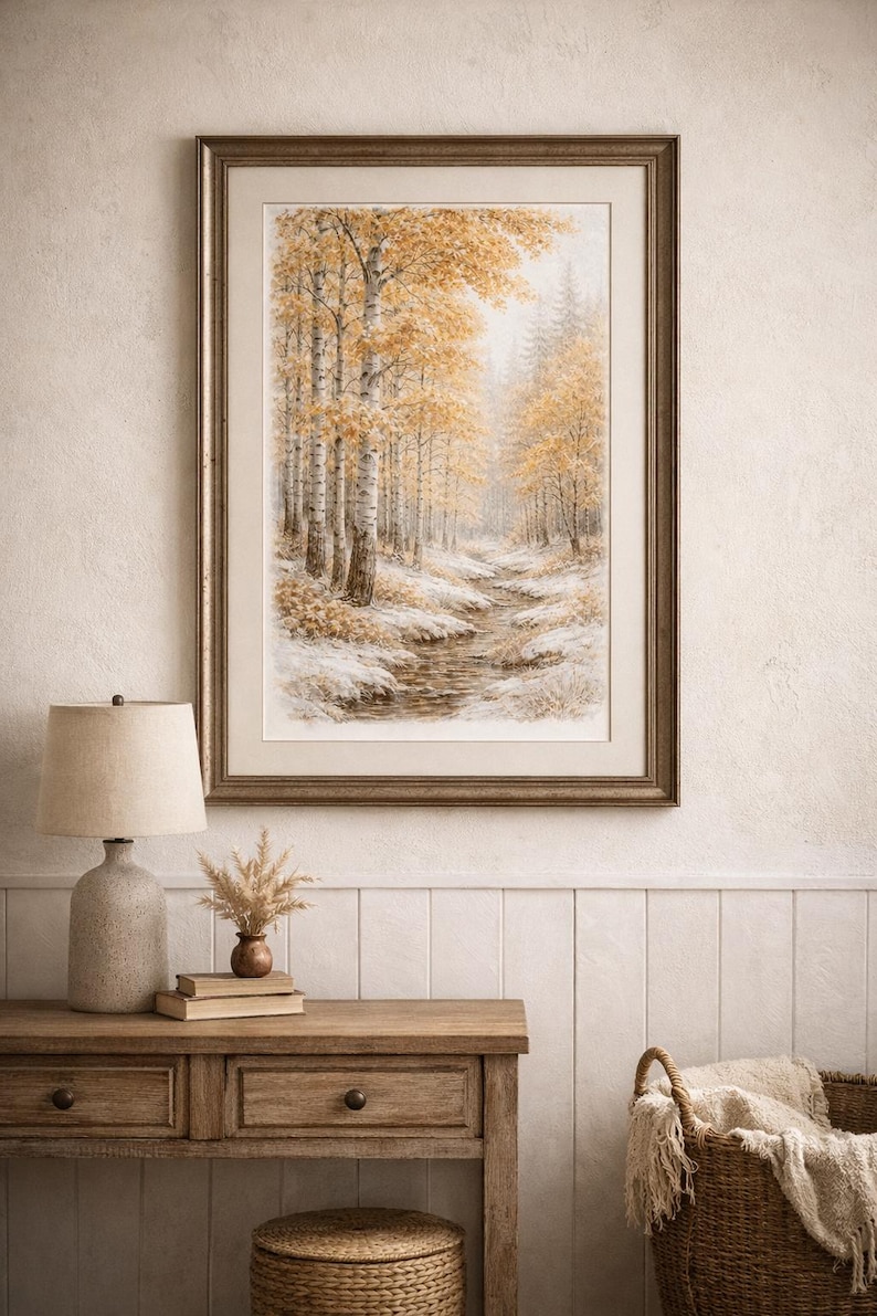 Birch Forest Scene, Printable Digital Download, Studioprintframe AUTUMN ...