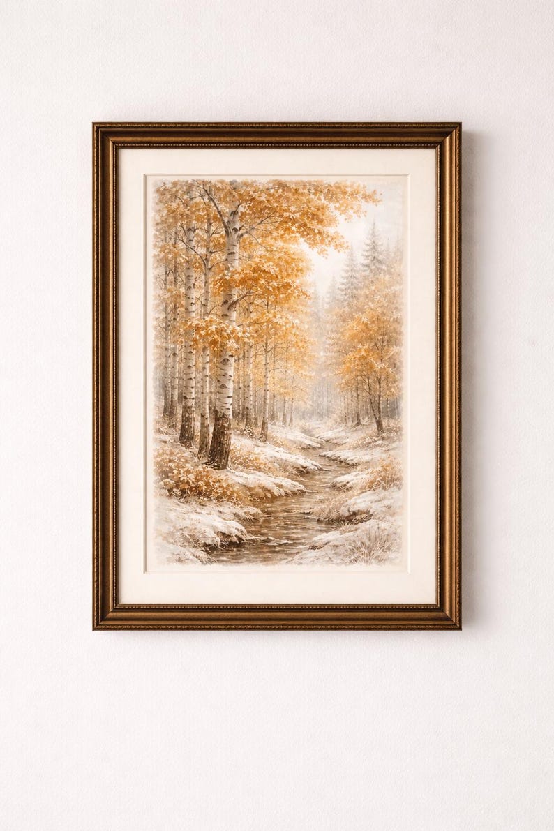 Birch Forest Scene, Printable Digital Download, Studioprintframe AUTUMN ...