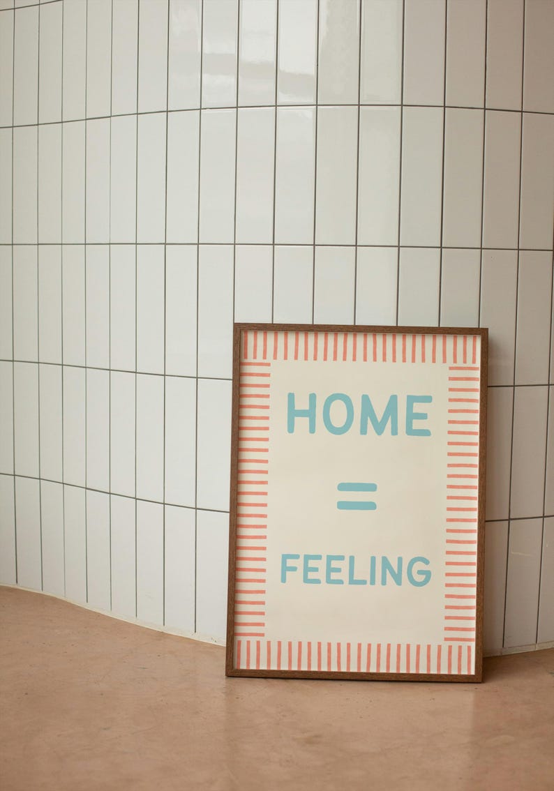 Home is A Feeling Poster -abstract Striped Wall Art - Minimalist Home ...
