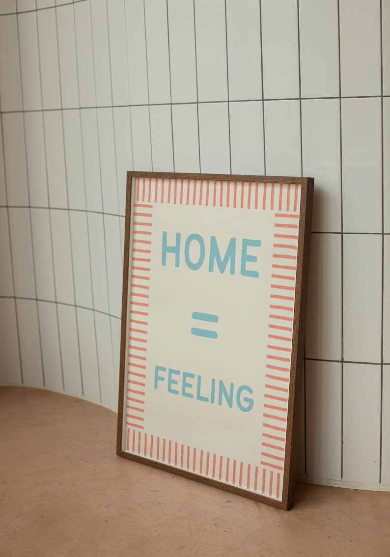 Home is A Feeling Poster -abstract Striped Wall Art - Minimalist Home ...