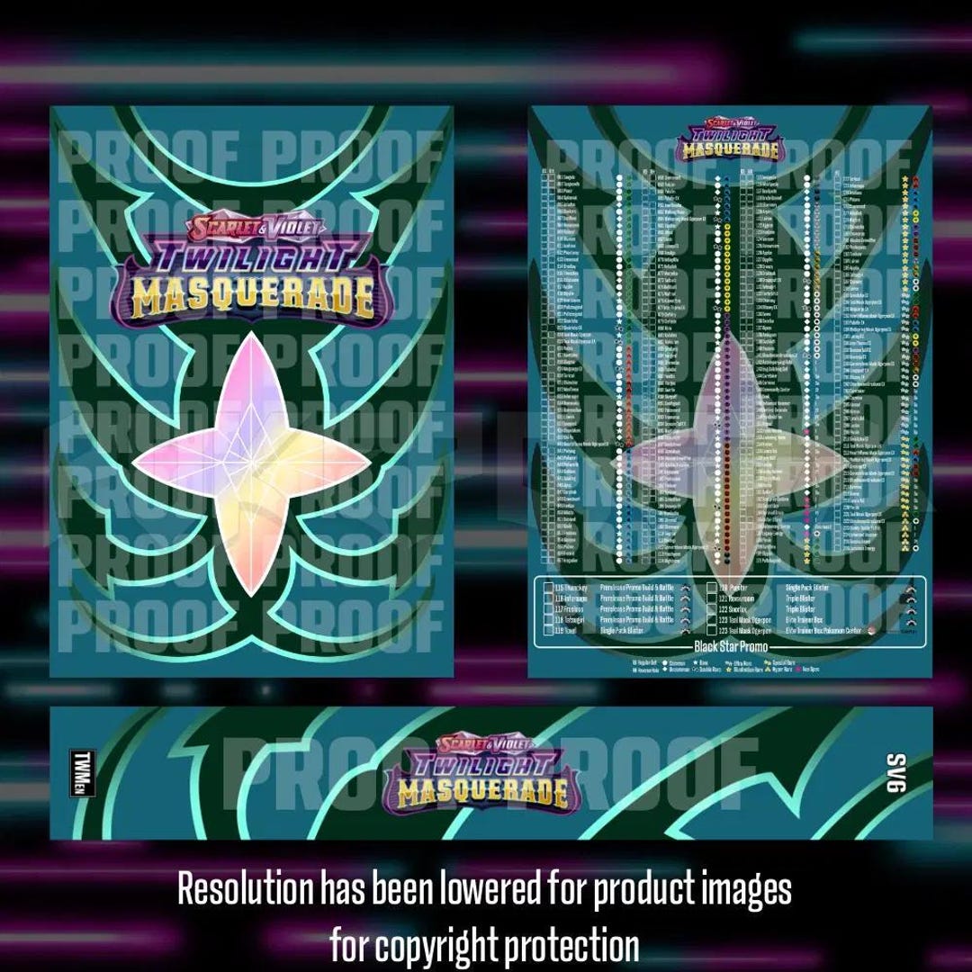 Pokemon - Twilight Masquerade - Master Set Checklist - Vinyl Sticker ...