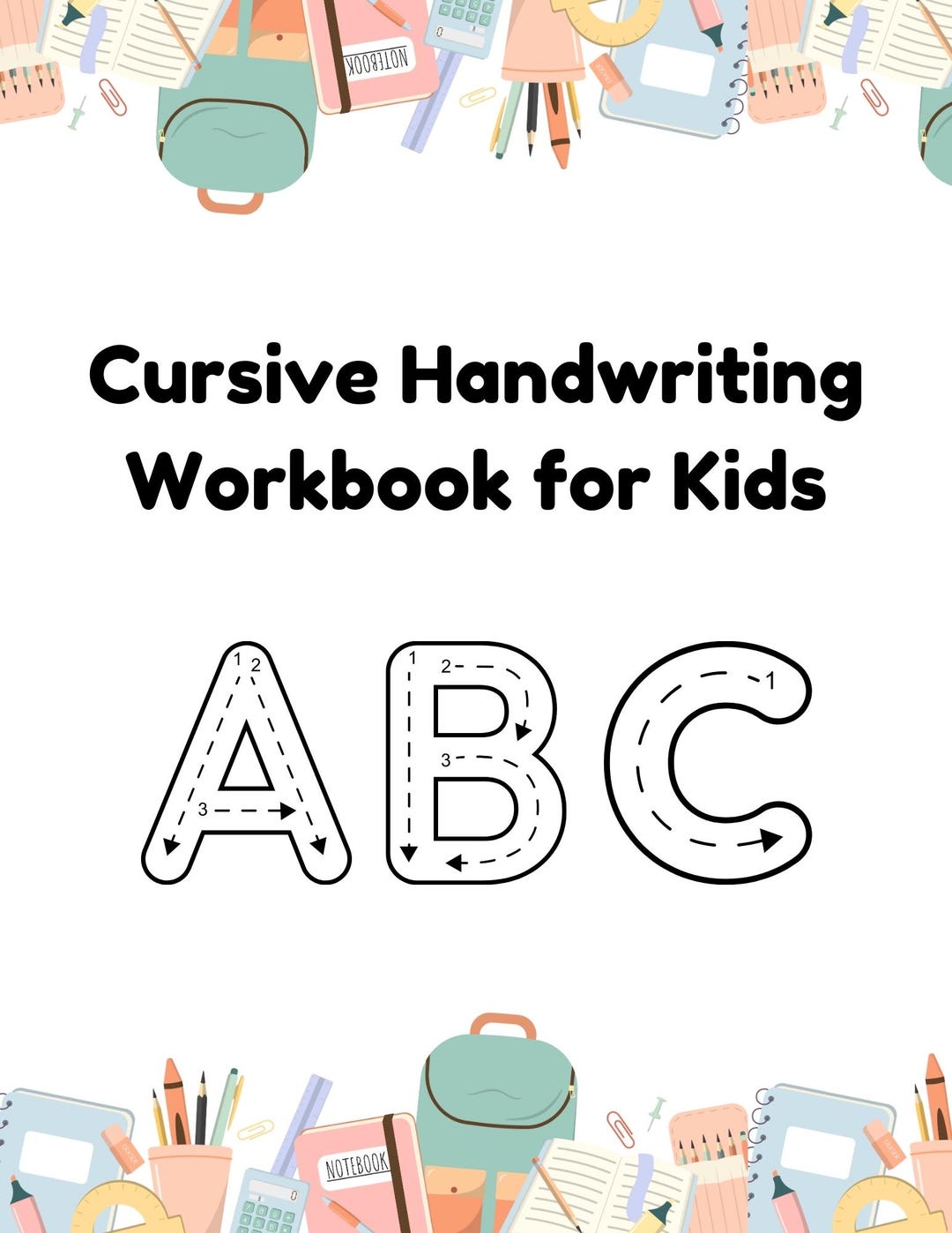 Cursive Handwriting Workbook for Kids. - Etsy