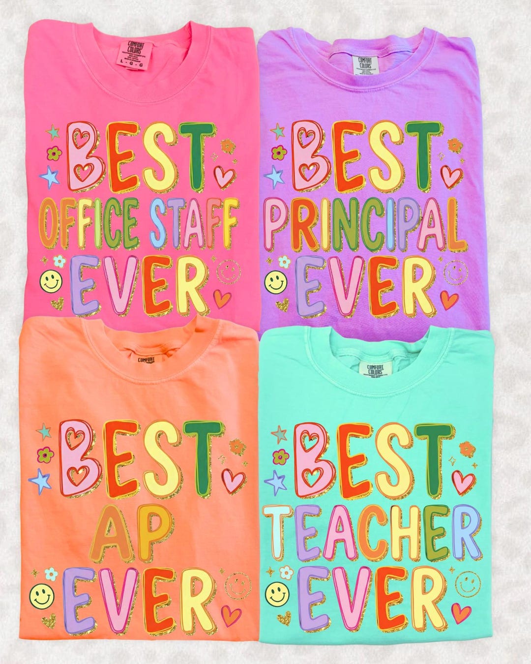 Best Teacher Ever Shirt Bundle PNG, Best Principal AP Office Staff ...