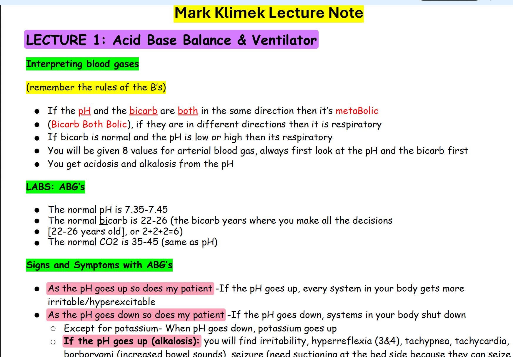 Mark K Lecture Notes | NCLEX Prep | Color Coded Highlighted Notes - Etsy