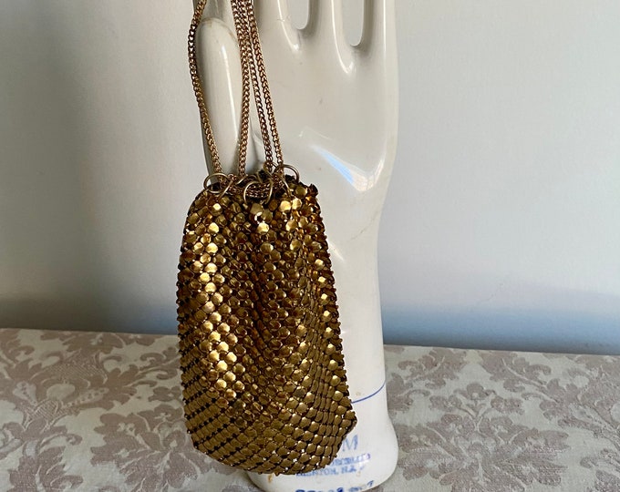 Vintage 1920s Gold Mesh Finger Drawstring Ring Purse Pouch,1920s Dance ...