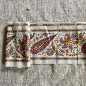 Vintage 7 Inch Wide Border Continuous Piece 4.5 Yards Indienne Cotton ...