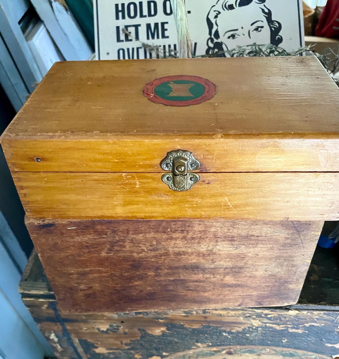 Antique Box Drug Store 1900s Wood Finger Jointed Fountain Syringe ...