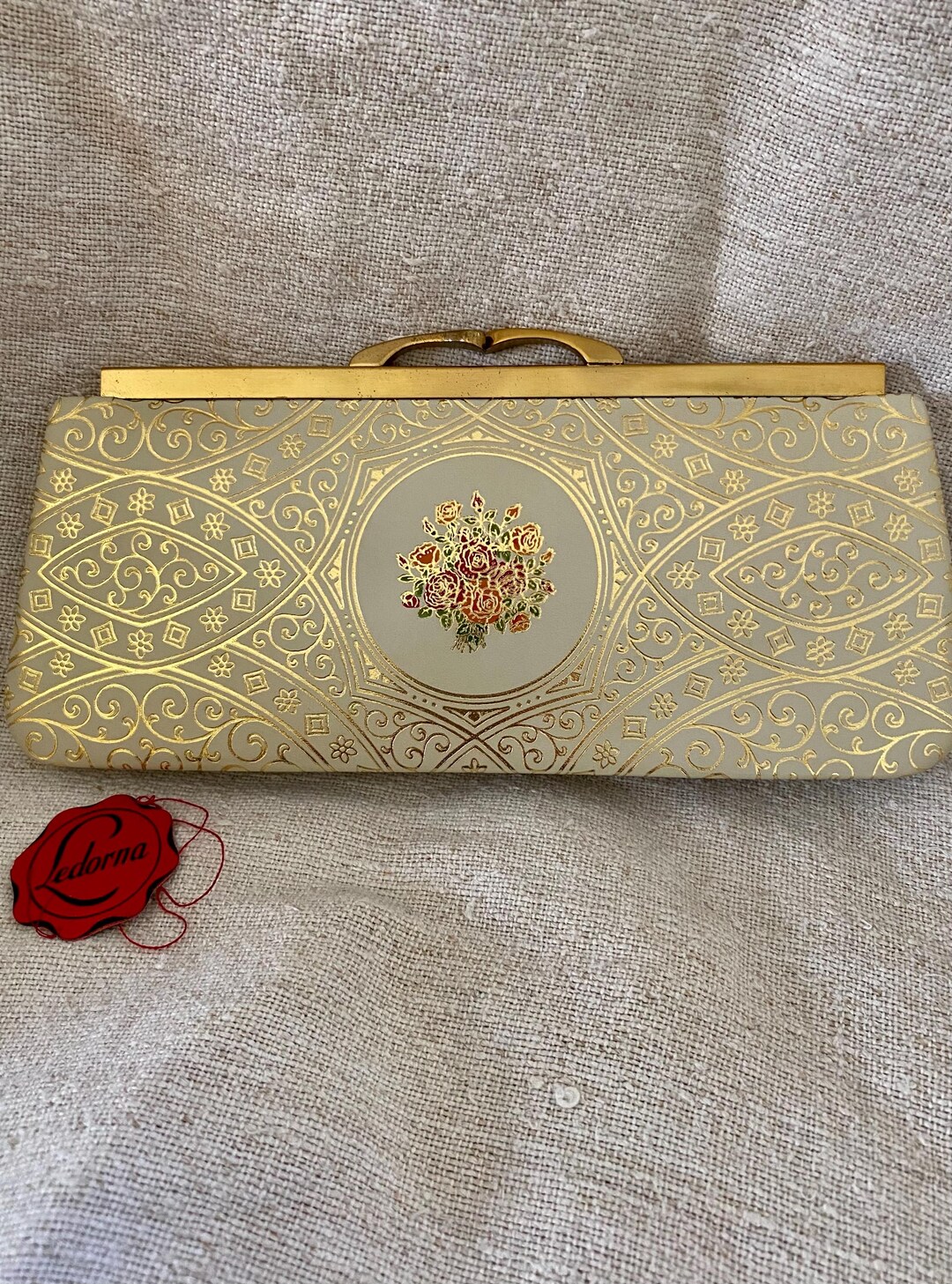 Vintage MCM Embossed 8.75" Long Kiss Lock Women Ladies Leather Wallet ...