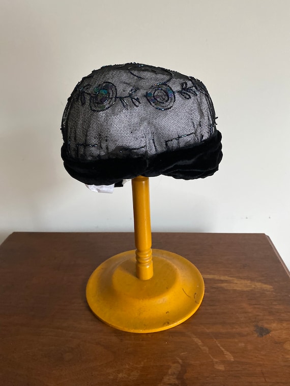 1920s sequin skull cap, Art Deco Flapper Sequin Headp… - Gem