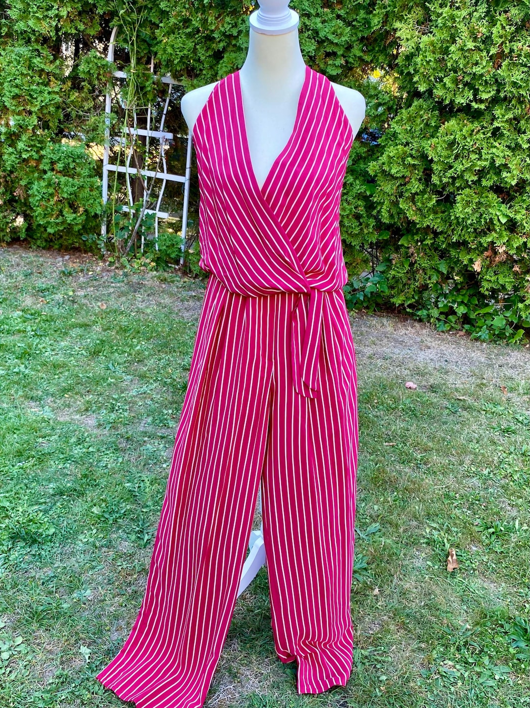 Vintage Kasper Silk Jumpsuit, 1960s Stripe Lounge Wear, Designer Retro ...