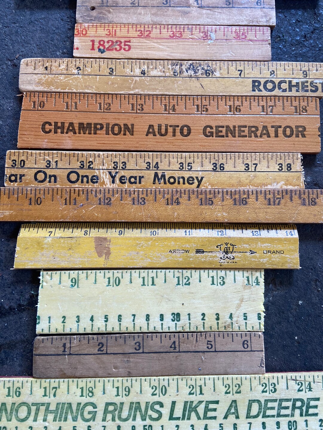 Vintage Lot of 19 Ruler Pieces, Wooden Rulers, Ruler Numbers, Wooden ...