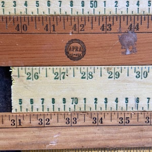 Vintage Lot of 19 Ruler Pieces, Wooden Rulers, Ruler Numbers, Wooden ...