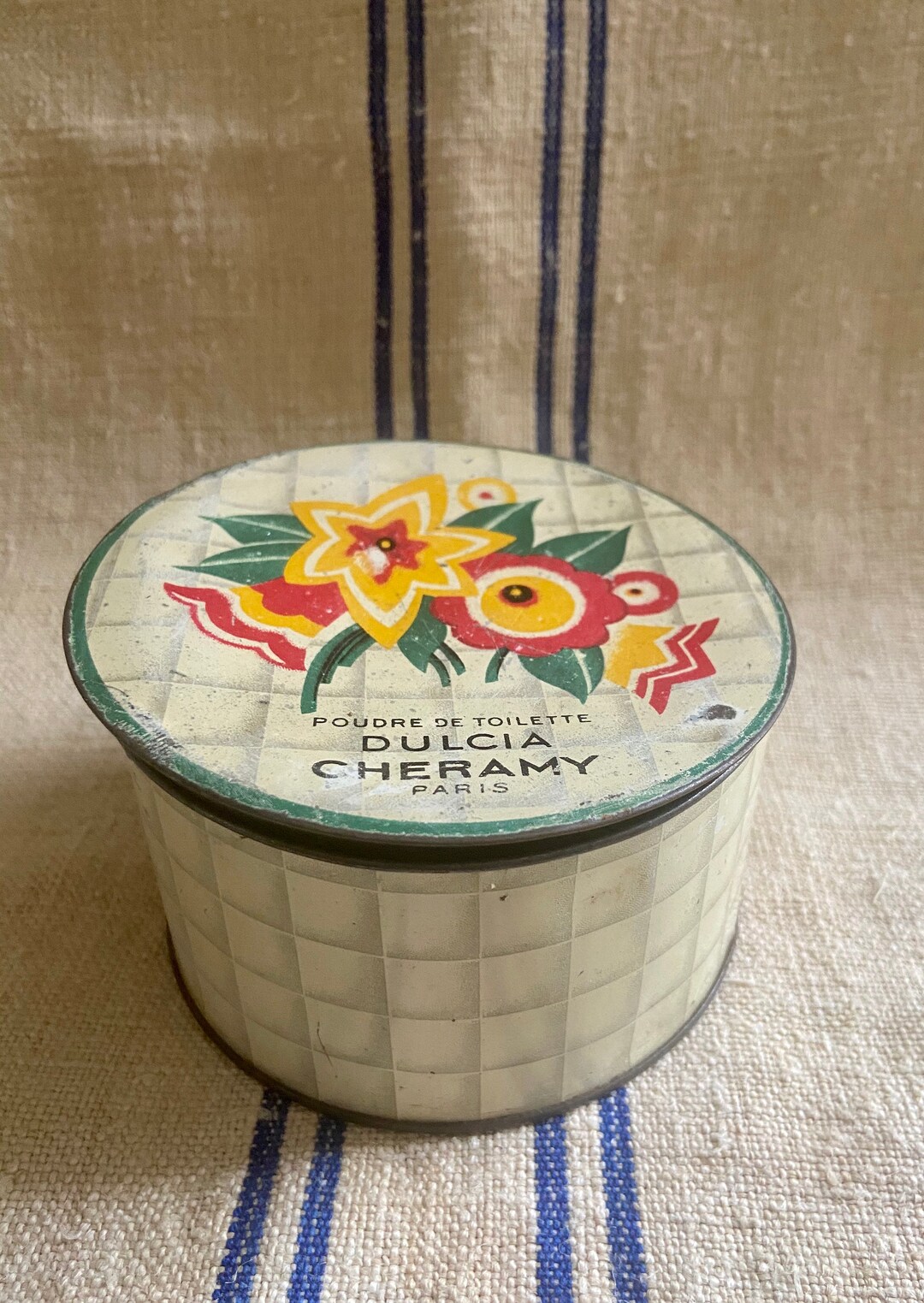 Vintage French Powder Tin,deco Powder Tin,deco Graphics,art Deco Powder ...