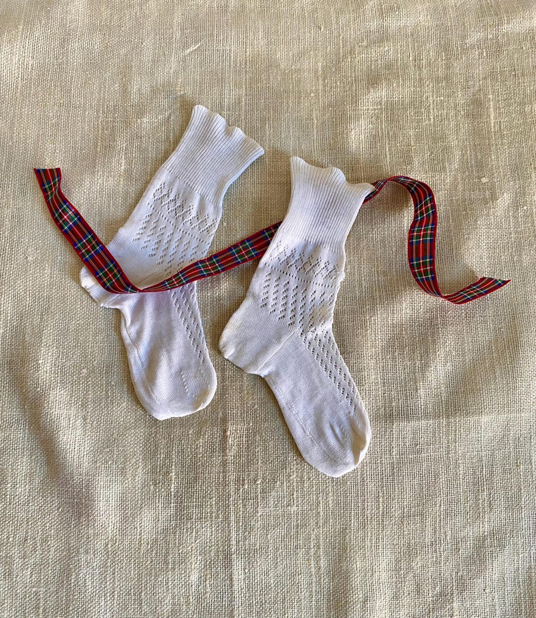 Antique Pair Knit Child Socks,edwardian 1920s to 1940s Socks,machine ...
