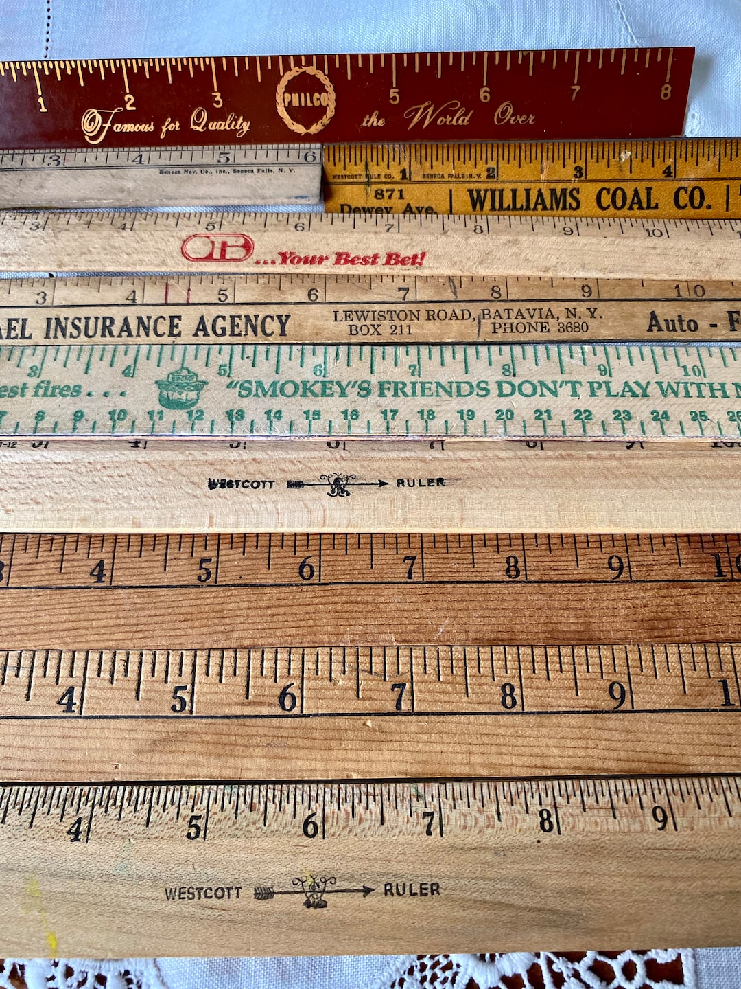 Lot of 10 Vintage Wood Rulers,advertising Rulers, School Rulers,vintage ...
