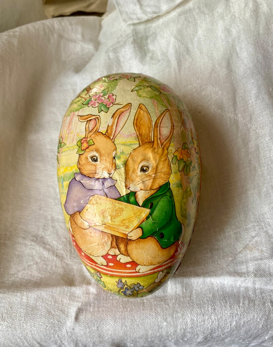 Vintage Fat Paper Mache Easter Egg, Vintage Easter Decor,west Germany ...