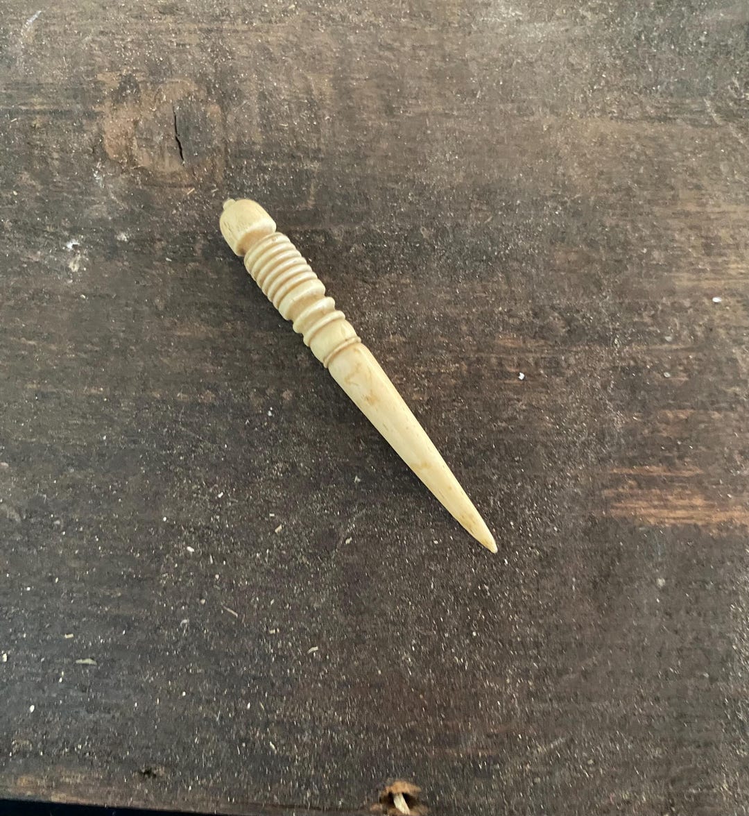 Antique Victorian Edwardian Carved Bone Stiletto Awl Bodkin,needlework ...