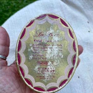 Vintage Dubarry Face Powder 5 Oz Full Oval Cardboard Box by Richard ...