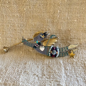 Vintage 1990s Liztech Retired,signed Dated Angel Brooch, Herald Angel ...