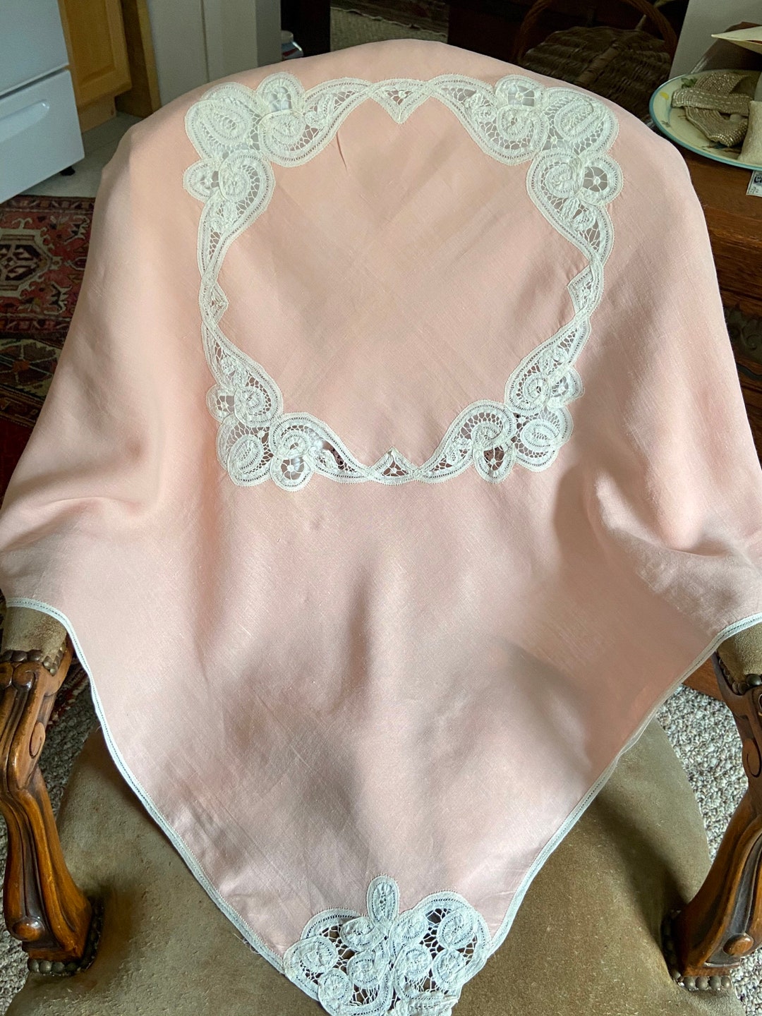 Vintage Battenberg Lace Tablesquare, Romantic Decor,cake Table ...