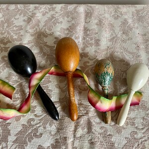Antique 4 Turned Wood Sock Darning Mending Eggs Darners Tools,green ...