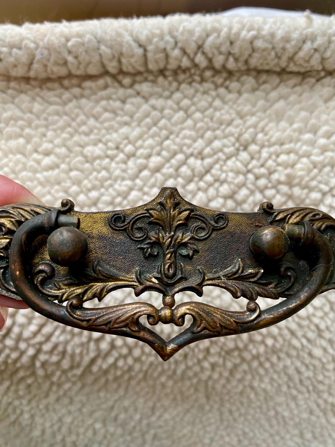 Antique 4 Salvage Victorian Period Ornate Solid Stamped Cast Iron Drop ...